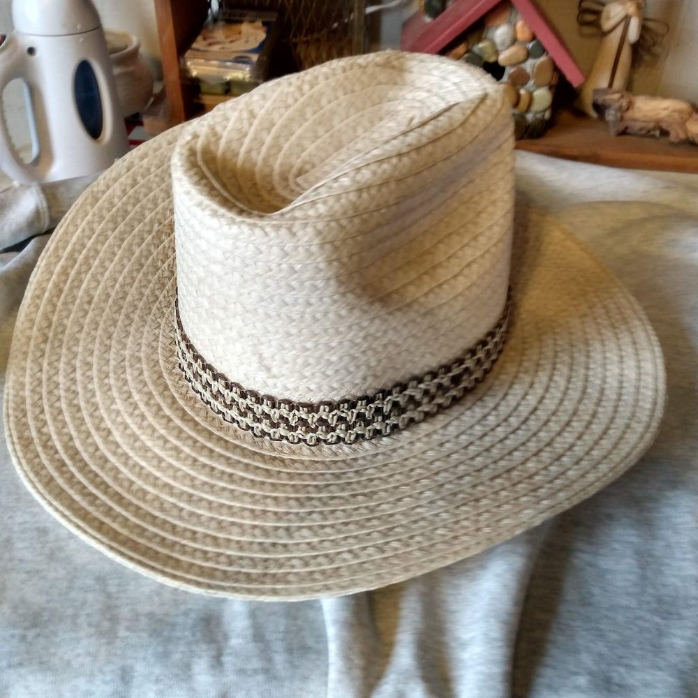 Straw Western Cowboy Hat Xl U Shape It Wire Reinforce… - Gem